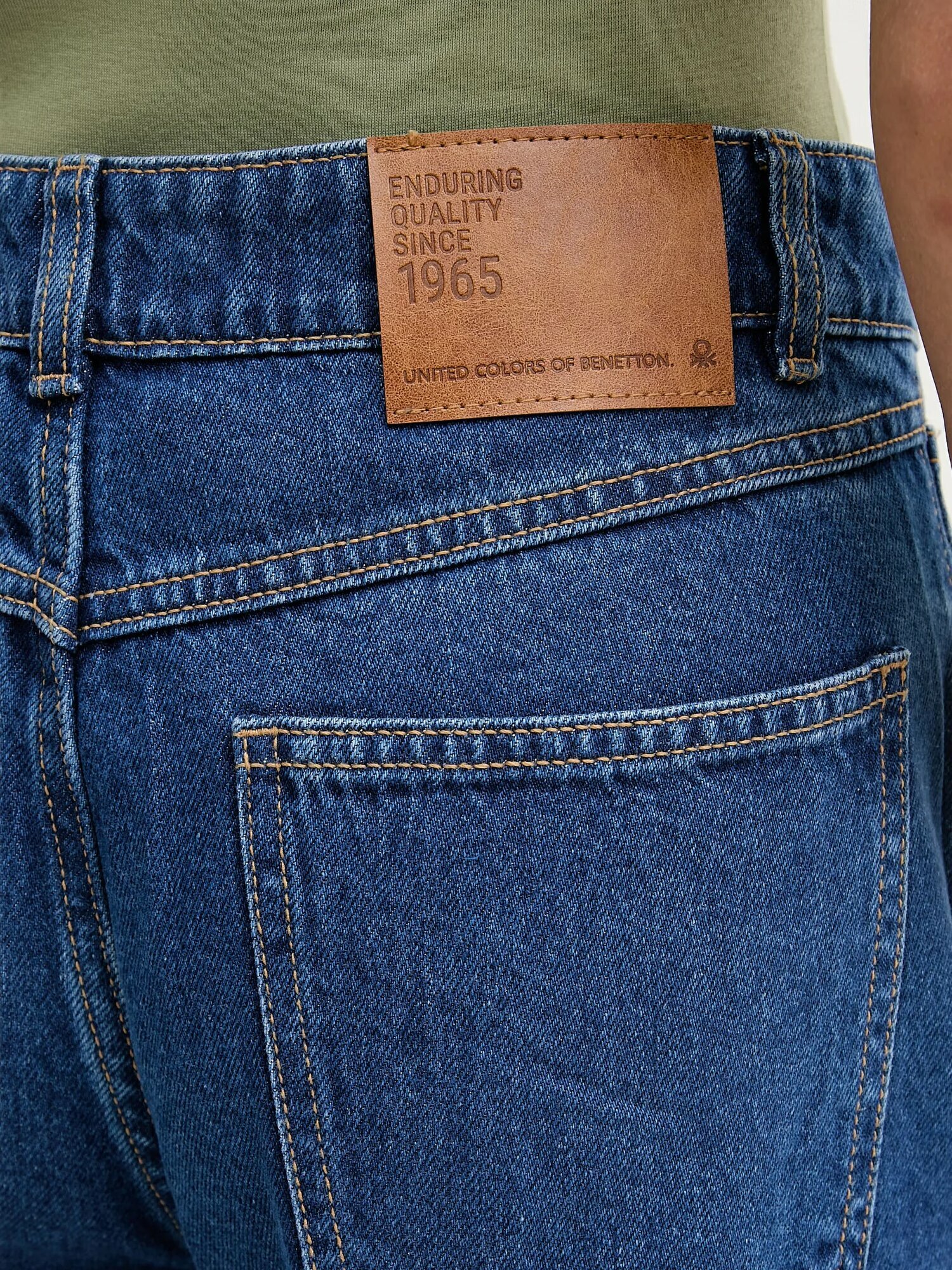 Джинсы UNITED COLORS OF BENETTON Wide-leg cropped jeans, размер 31, синий — фото 1