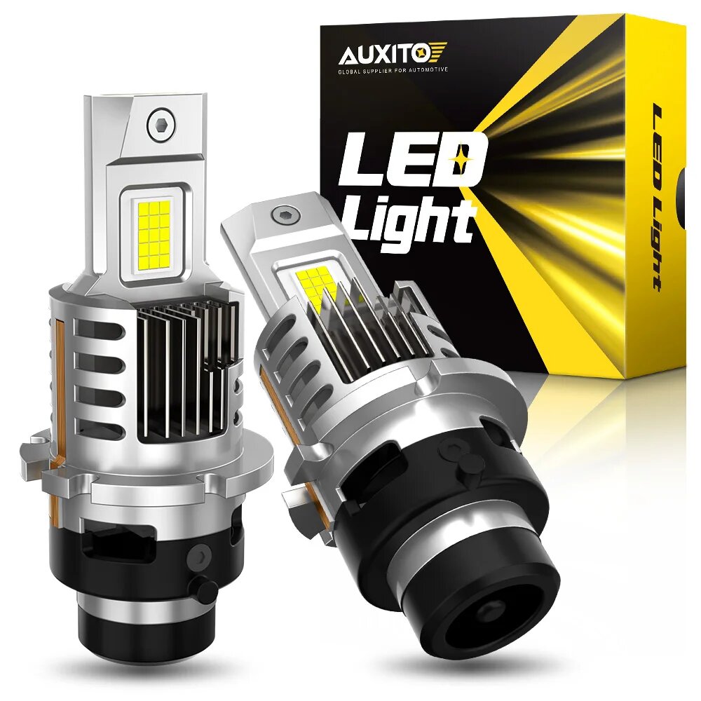 AUXITO 2 шт. светодиодные лампы D4S для фар, HID Canbus Turbo, 12В 24В, 6500К, белый свет, D4S