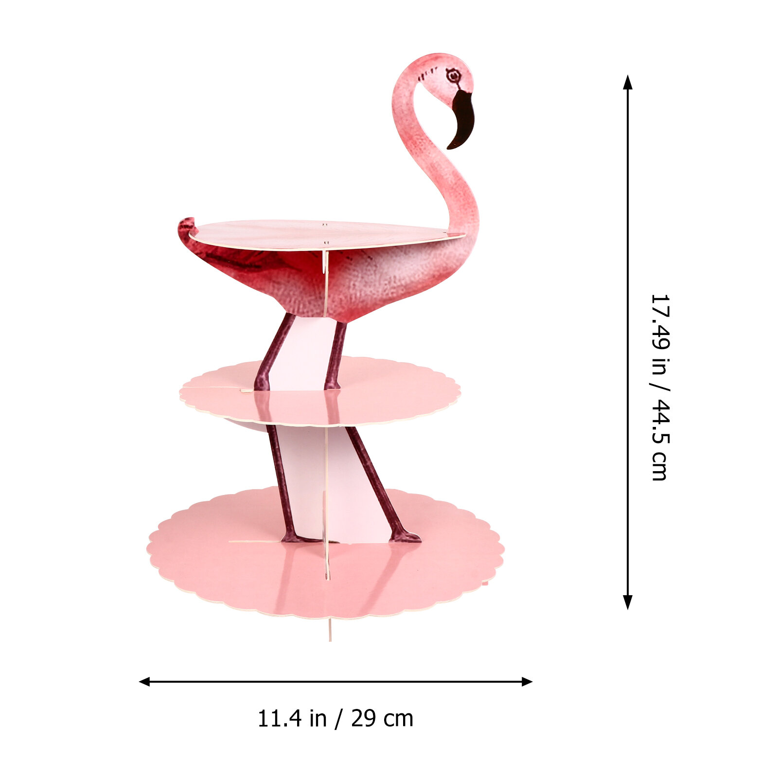Трёхслойная Подставка Для Торта Из Бумаги Розового Цвета 44.50X29.00X29.00Cm