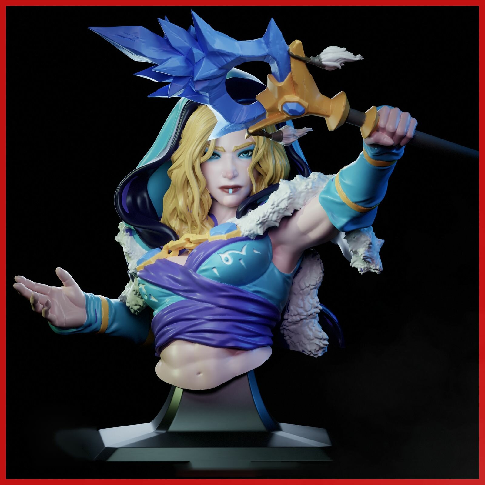 Сборная модель Crystal Maiden (Dota 2), бюст, 100мм для покраски