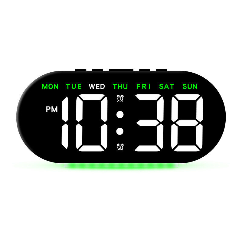 Modern electronic digital clock with led display and multifunction night light for bedroom style 2, no manufacturer part number