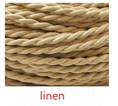 Текстильный кабель Wisdom Tyiumph Shop 2х0,75 мм, золотой, 50 м Бежевый, linen, 3 м