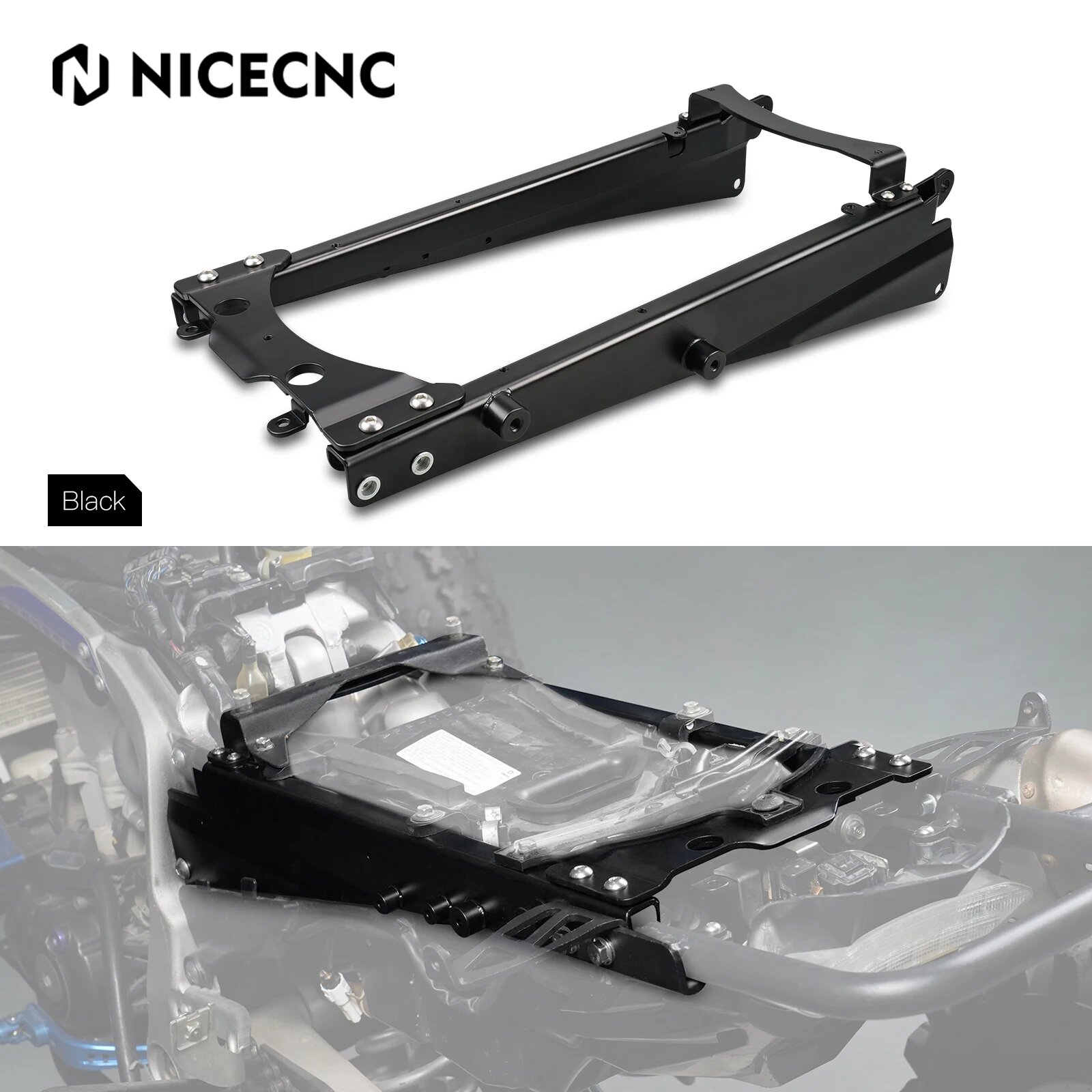 NICECNC ATV задняя подрамка для Yamaha YFZ450R 2009-2024 2023 YFZ450X 2010-2011 Q235 из углеродистой стали, нержавеющая защита от износа
