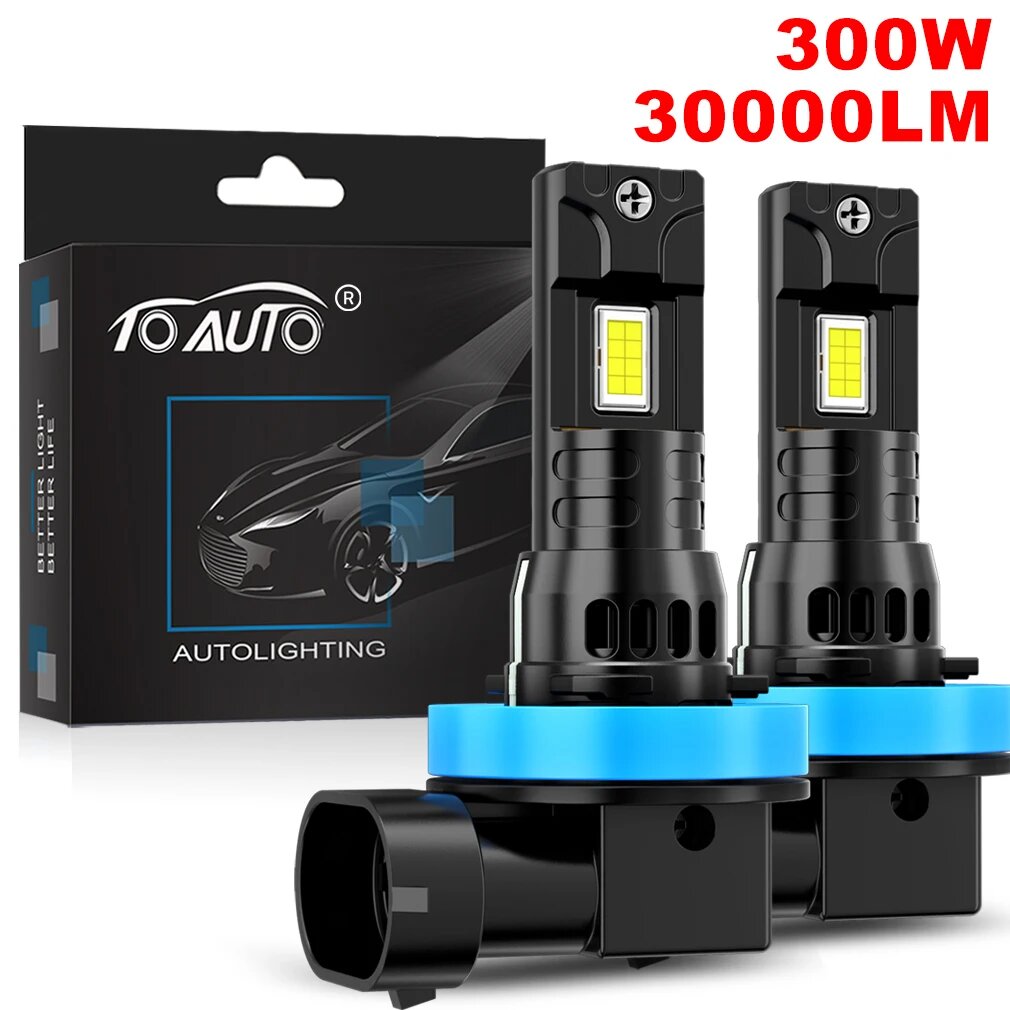 30000LM H8 H11 Светодиодные лампы фары 300 Вт для 9005 HB3 9006 HB4 H16 JP Противотуманные фары Автодиодные лампы Canbus Super Bright 6000K 12V