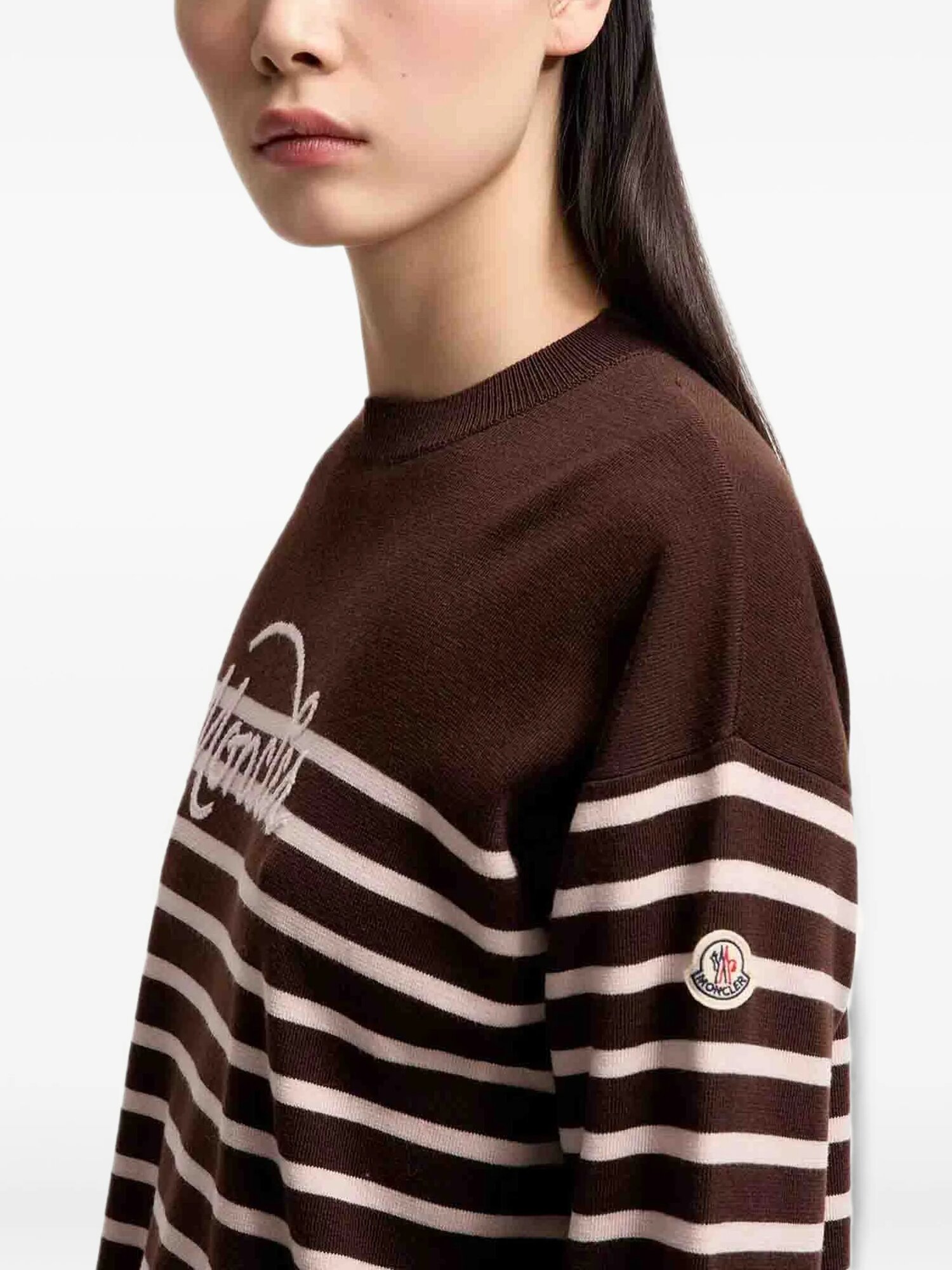 Свитер Moncler Striped logo-embroidered sweater, размер 44 — фото 1