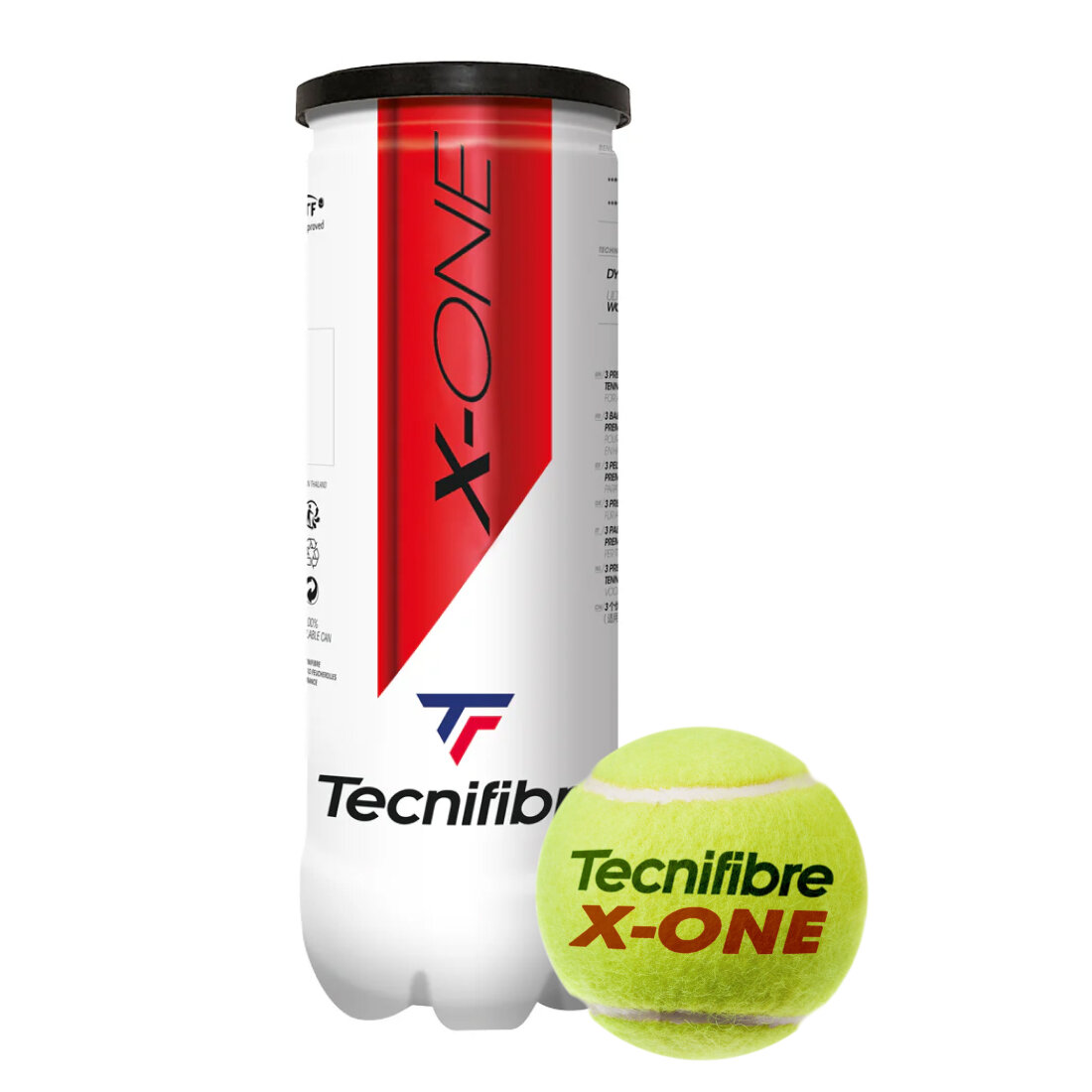 Мячи для большого тенниса Tecnifibre X-One 3 мяча в банке, войлок