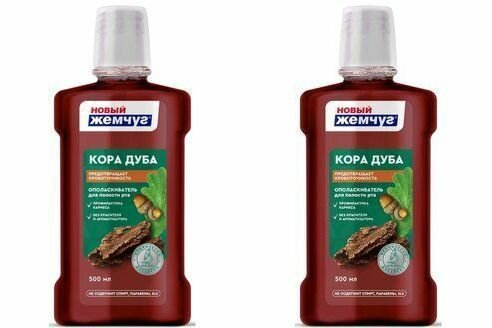Новый жемчуг Ополаскиватель для полости рта, Кора Дуба, 500 мл, 2 шт