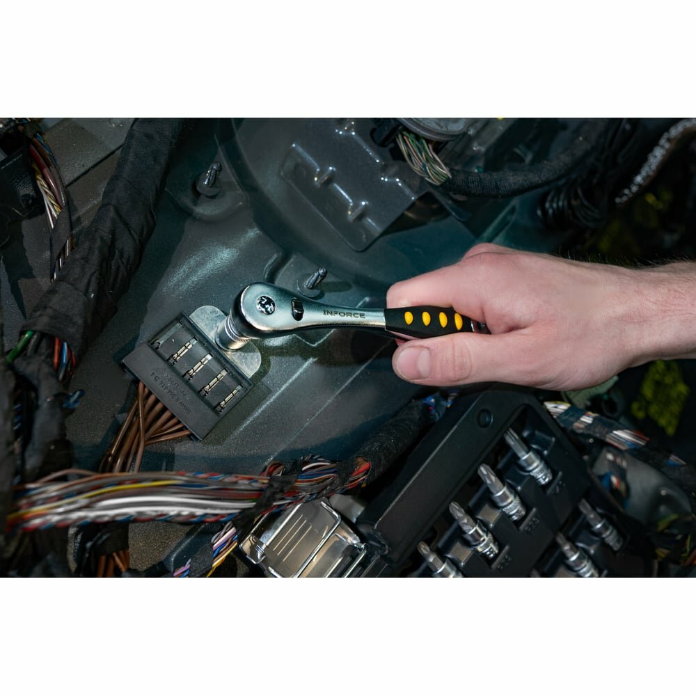 Трещотка 1/2" Inforce DR, Количество зубьев 72 шт, Сталь Cr-V, Длина 260мм, Профессиональная, 06-05-47 — фото 1