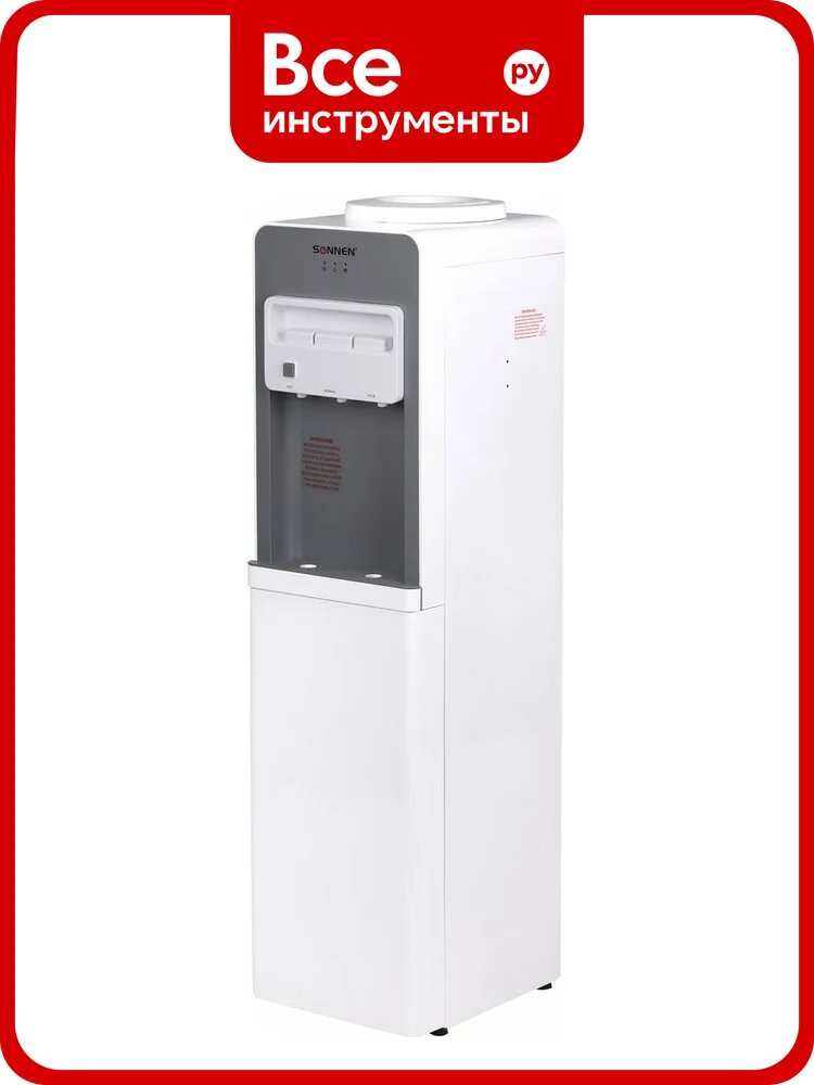 Напольный кулер для воды SONNEN Fsc-03ba нагрев/охлаждение компрессорное, 3 крана, серый 455417