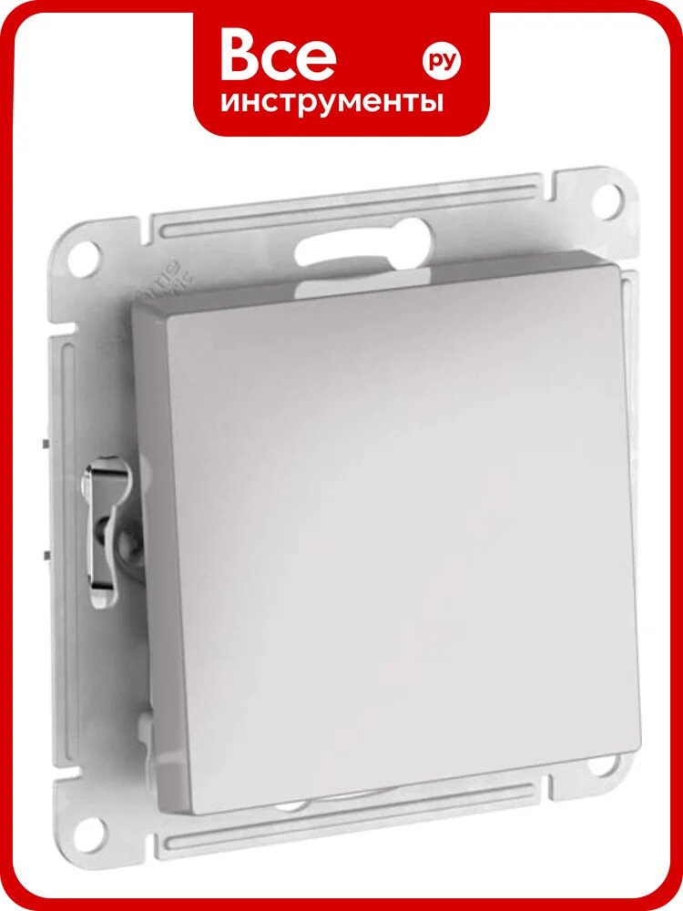 Механизм переключателя Systeme Electric AtlasDesign Aqua ATN440361S, IP44, 1-клавишный, быстрозажимной, алюминий