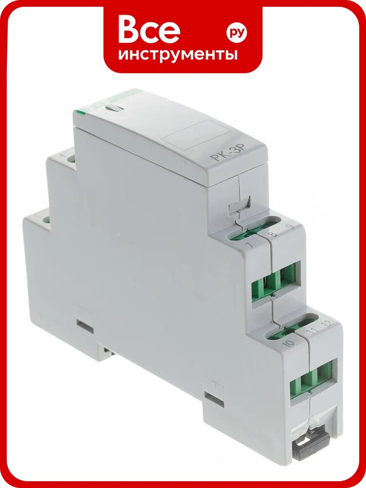 Промежуточное реле F&F PK-3P/Un220V EA06.001.023, 5 мм модульный тип, монтаж на DIN‑рейку, пыле- и влагозащищённый