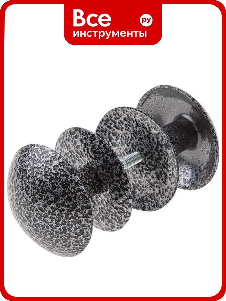 Дверная ручка кнопка STARFIX алюминиевая, серебро SMP-50654-1