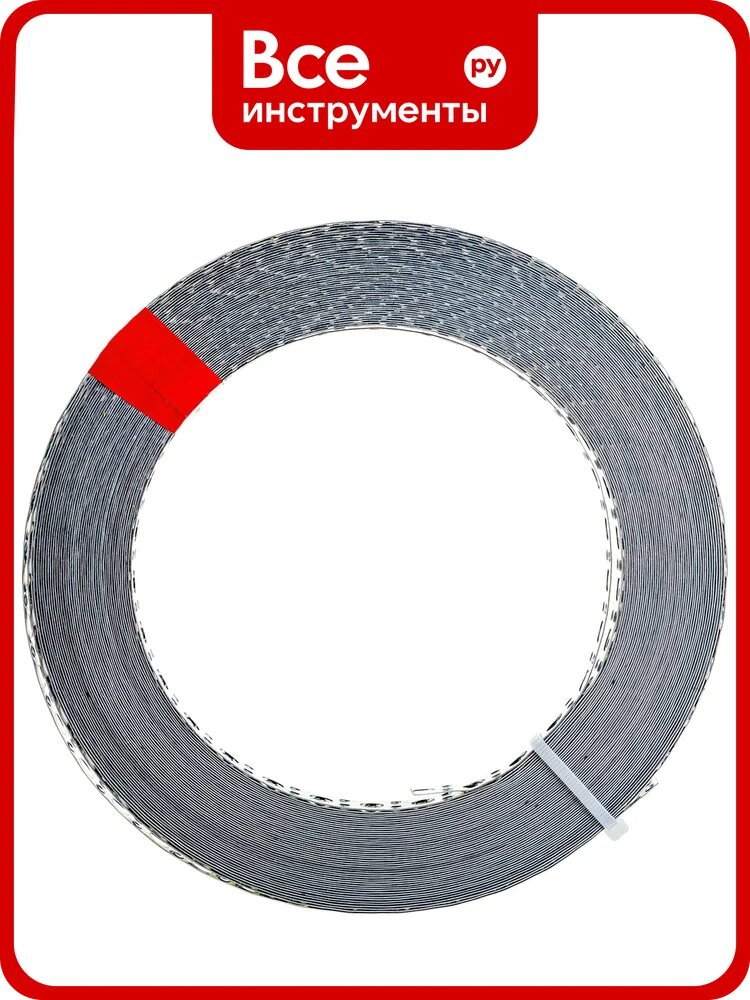 Перфолента креп-комп прямой профиль LP_V-12х0,55мм 25м пф12055, 12×0, 55 мм цинковое покрытие прочная стальная лента