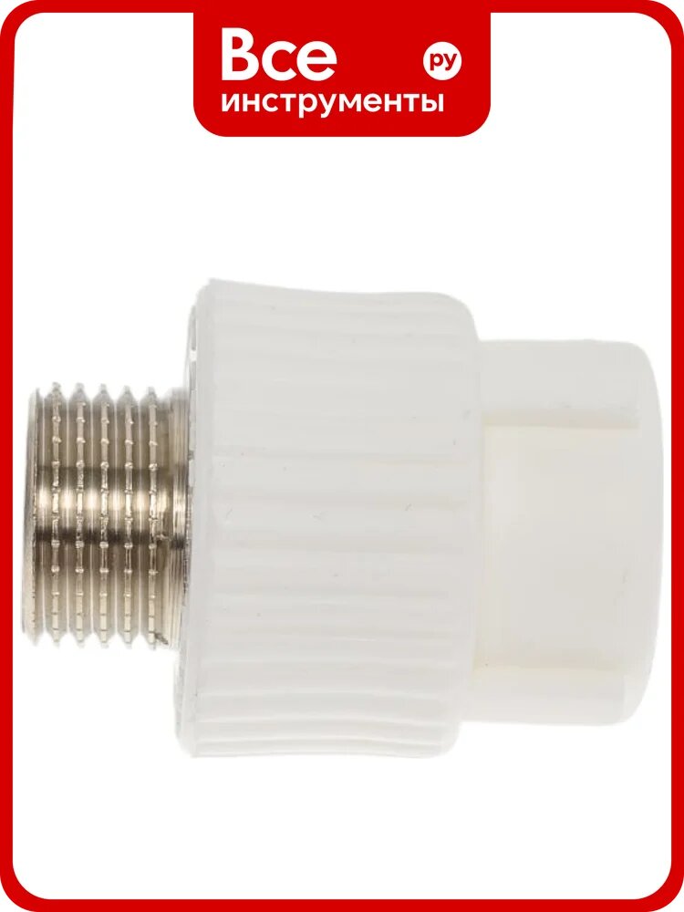 Комбинированная муфта PRO AQUA PP-R НР белая d-20 мм 1/2" PA23008Pb