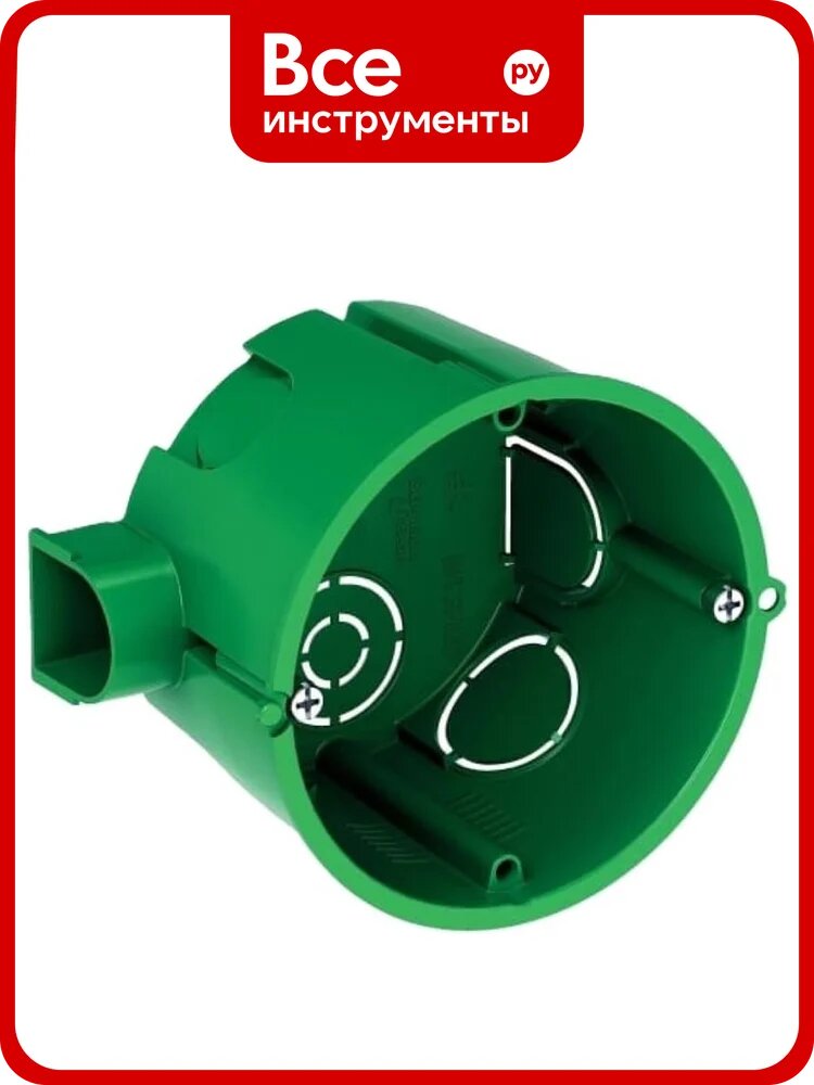 Установочная коробка для сплошных стен Systeme Electric, DIY IMT351001, полипропиленовая, зеленый, IP30 защита