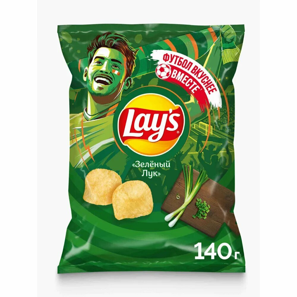 Чипсы картофельные Lay's со вкусом молодой зеленый лук, 140 г