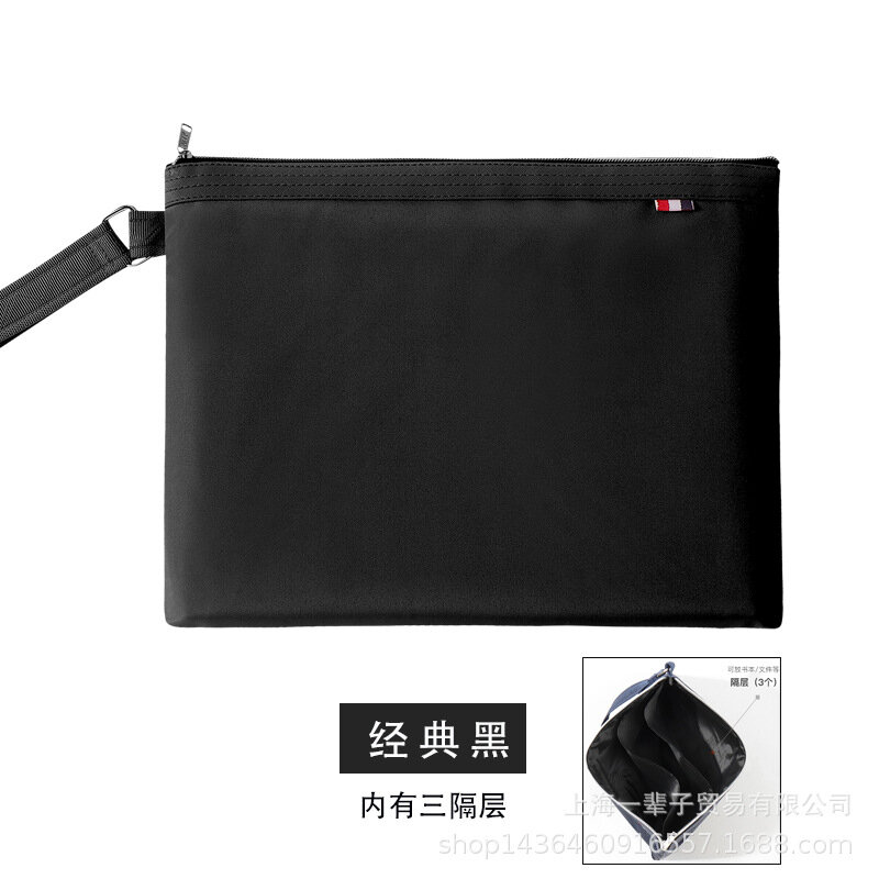 Jelly 7120 Оксфордская холщовая ручная сумка-портфель на молнии для документов формата А4, черный, с несколькими