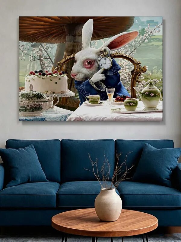 Картина "Белый кролик из «Алисы в Стране Чудес" 40x60 см, 1