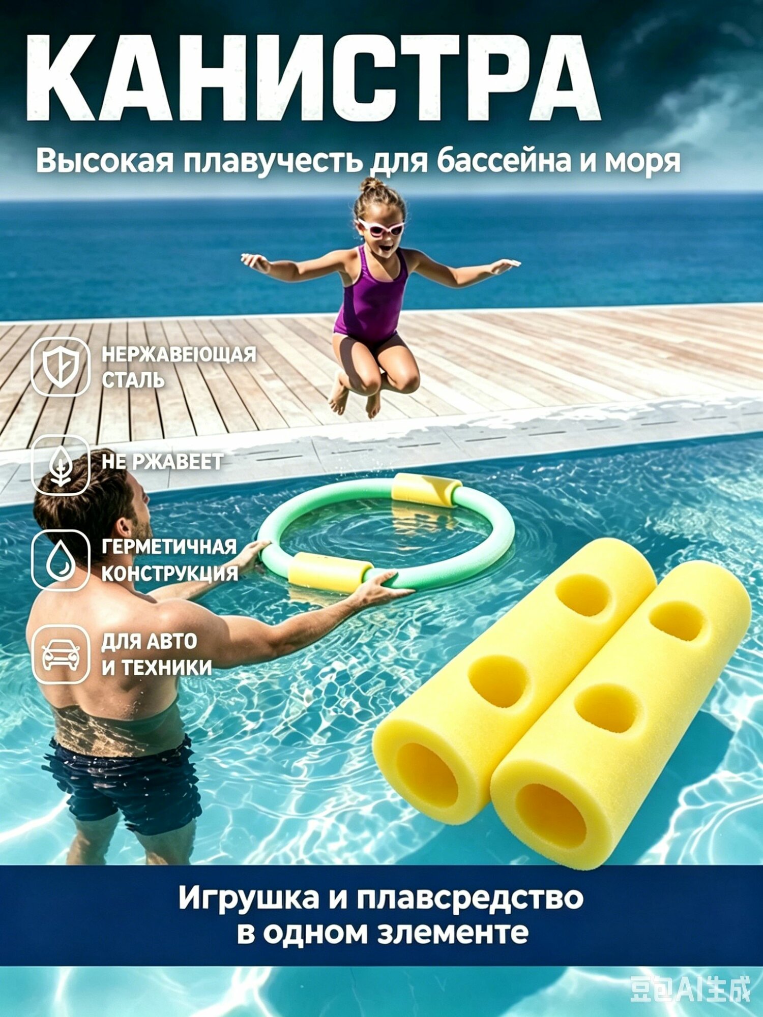 Спортивный нудл для плавания для фитнеса