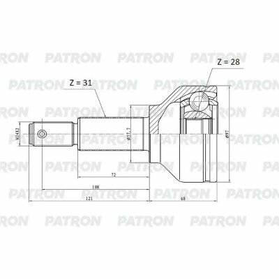 ШРУС наружный PATRON PCV2179 31х57,7х28 Ford Transit 13-