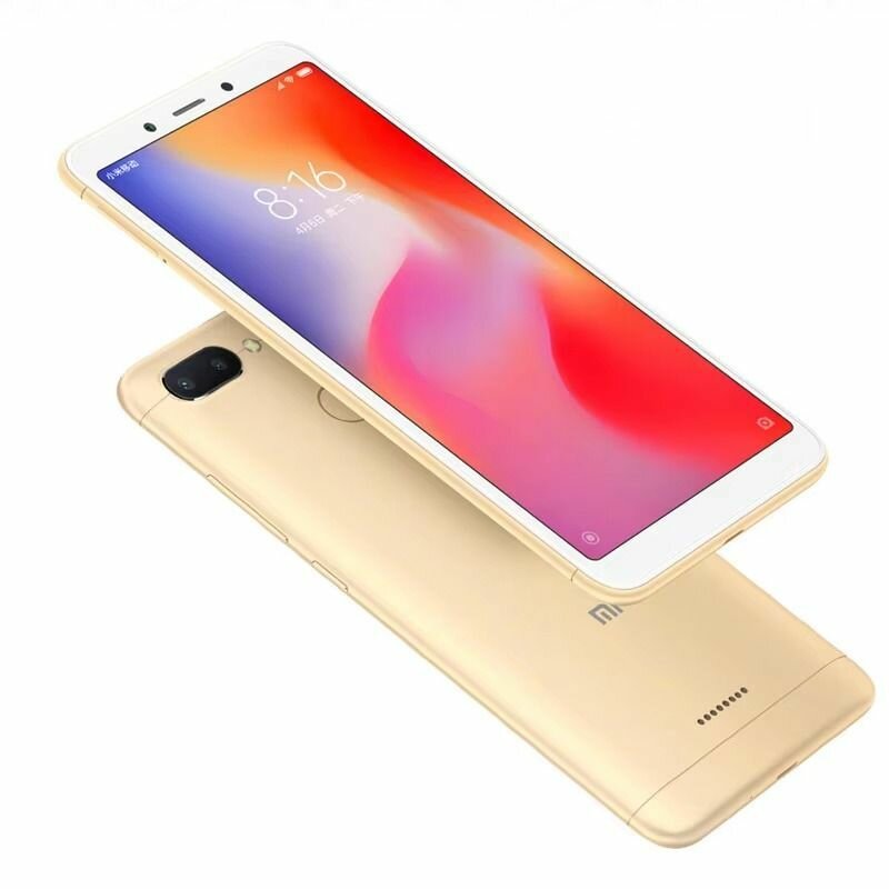 Xiaomi Смартфон Redmi6 3гб 32гб Оригинальный Смартфон 4G телефон с подарками чехол и стекло 5.45' Android 8.1.0 3000 mAh 3/32 ГБ, золотой