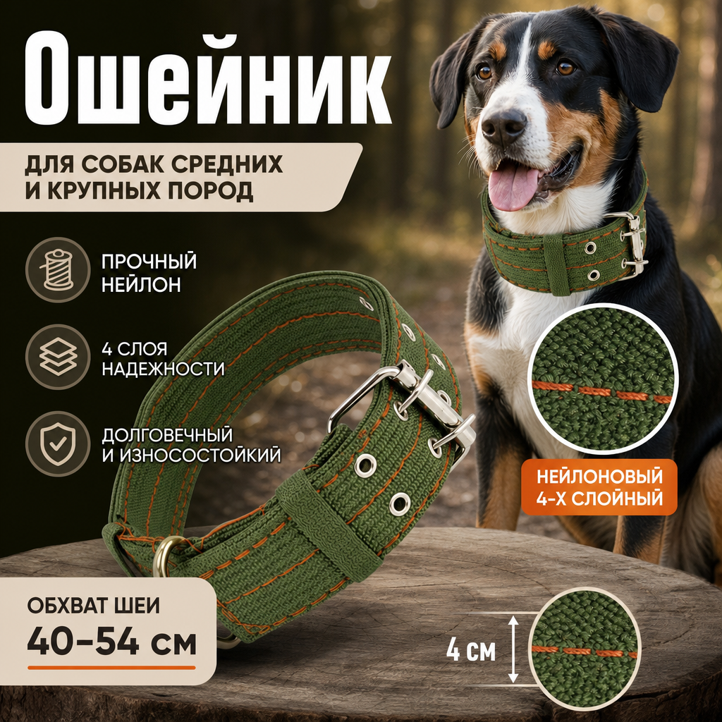 Электронный ошейник для дрессировки собак, прочный, комфортный, нейлон, широкий