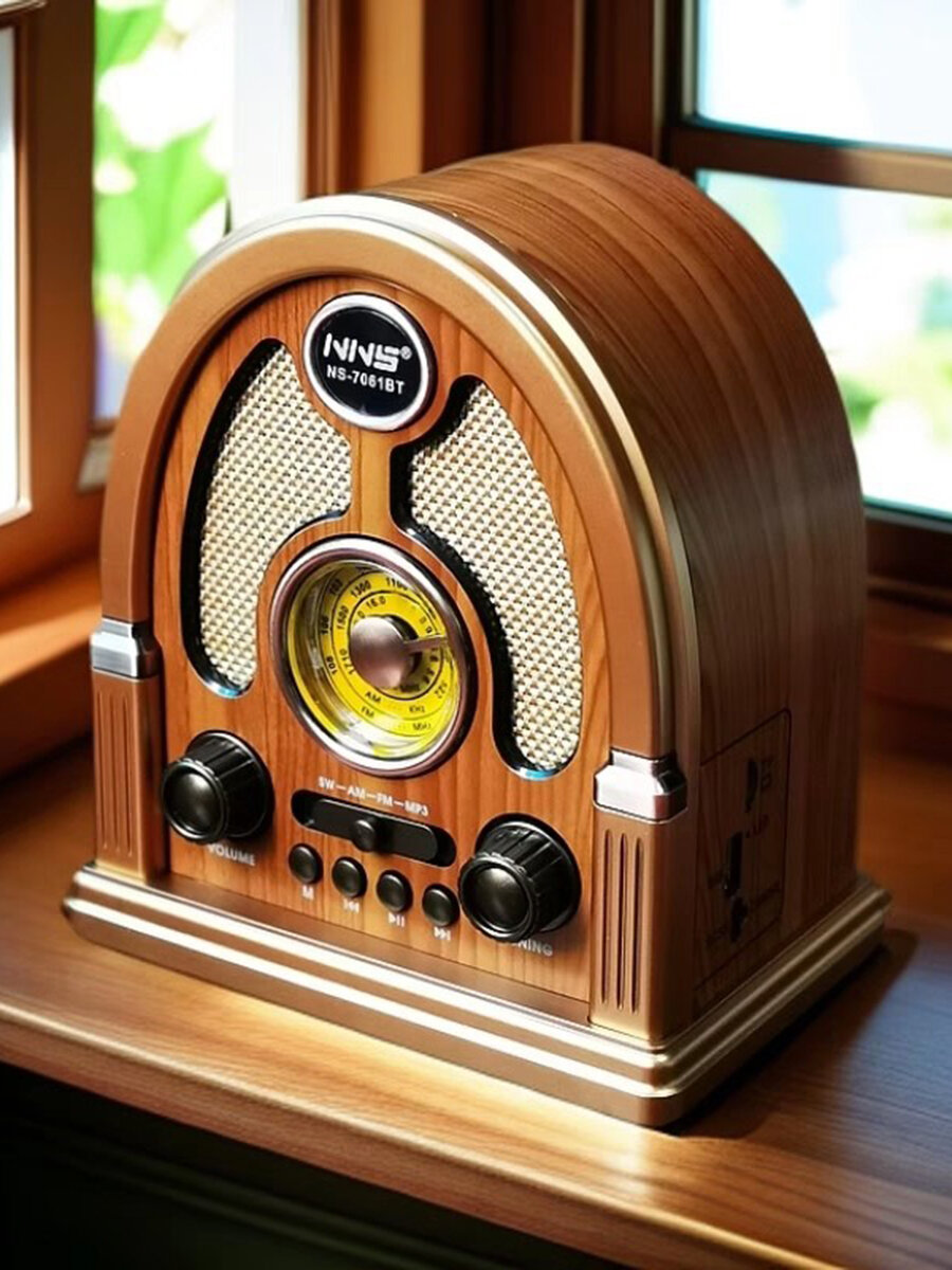 Телефон проводной, Винтажное радио в ретро стиле, Bluetooth FM/AM радио с поддержкой карты памяти, для пожилых, деревянный корпус, в комплекте зарядка и батарея