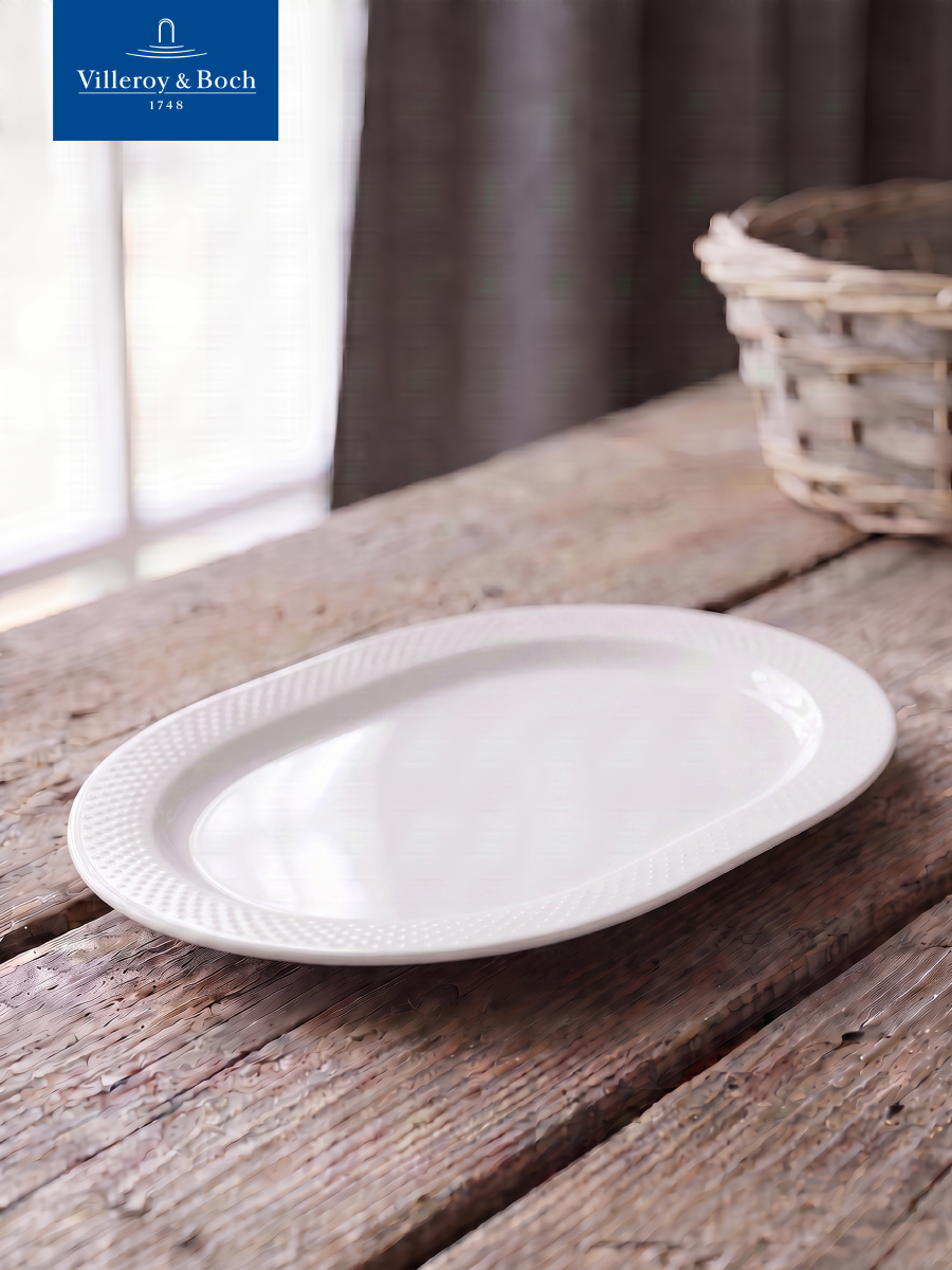 Блюдо овальное сервировочное 37х23,5 см, Easy White, Villeroy & Boch, Премиум-Фарфор