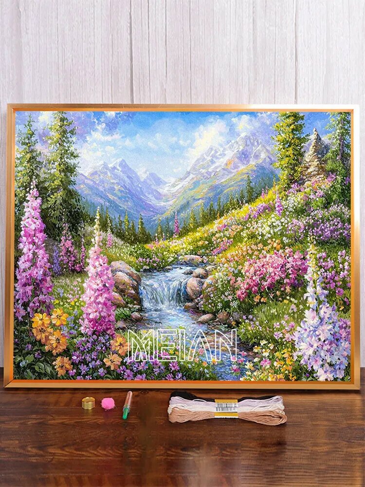 MEIAN Набор для вышивания,30x40CM,14CT,40 цветов