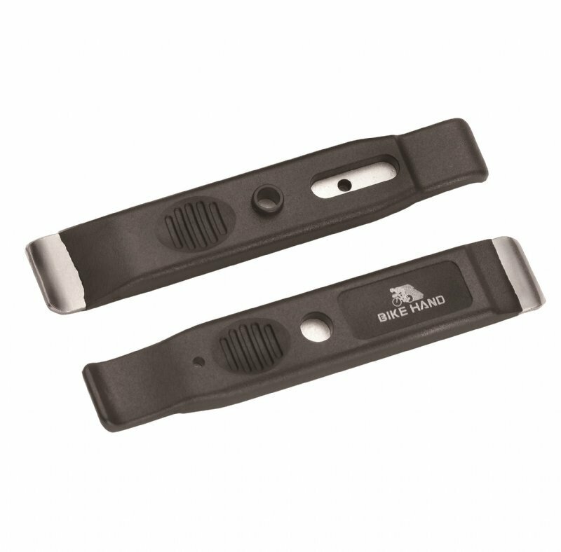 Монтажки Монтировки Bike Hand YC-3128P пластиковые, 2шт, усиленные, со стальным сердечником, длина 10см, черные