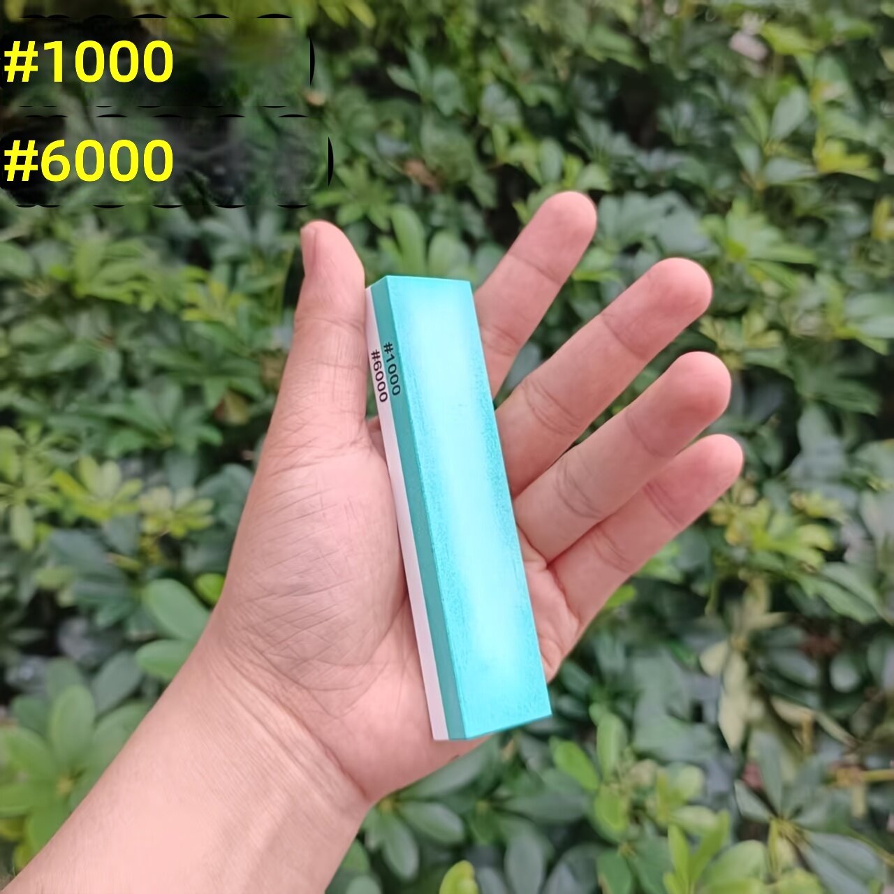 Точилка для ножей, двусторонний точильный камень, 1000/6000 грит, портативная, миниатюрная, размер 3.94×0.94×0.43 дюйма