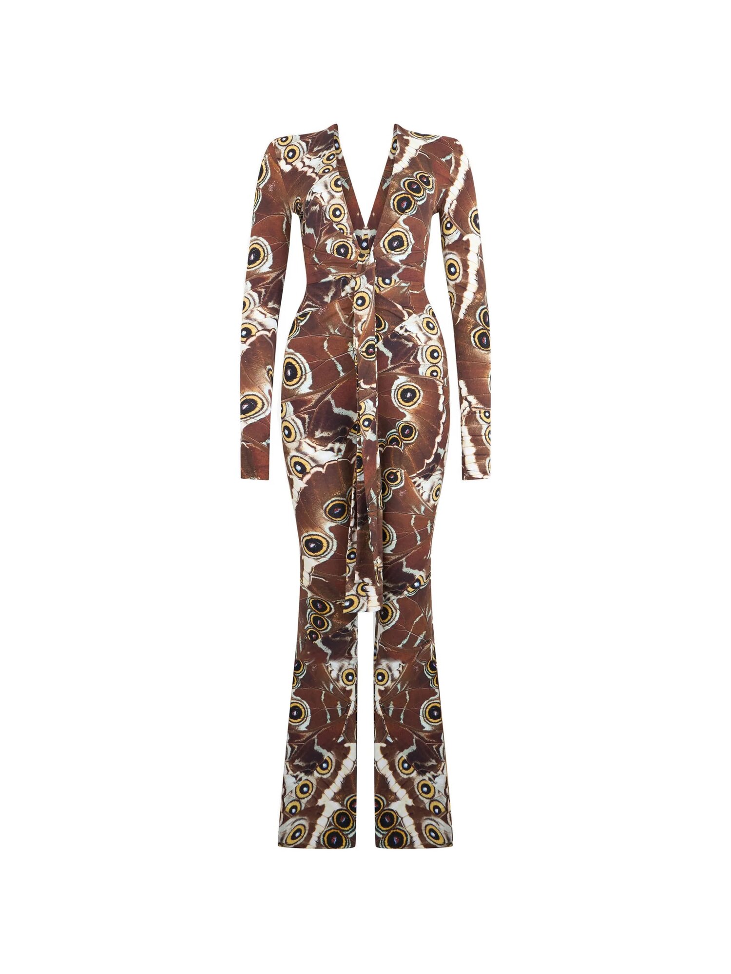 Комбинезон Butterfly-print flared-hem jumpsuit