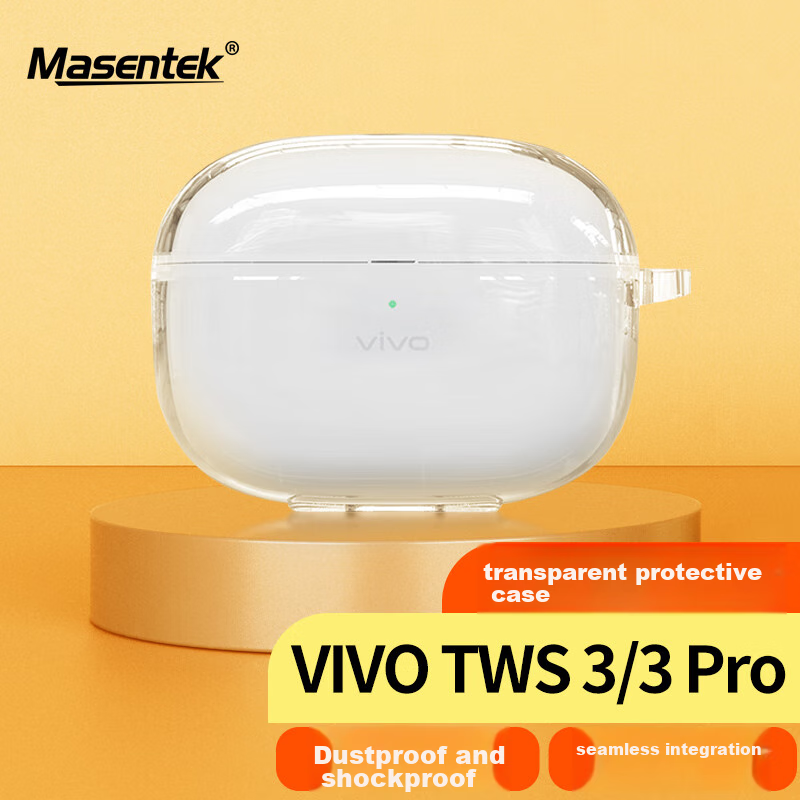 Прозрачный ударопрочный чехол TPU для vivo TWS 3 3 Pro и наушников IQOO Цвет：Прозрачный