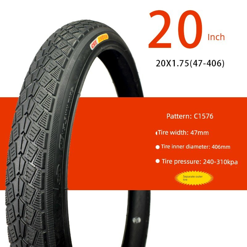 Внешняя шина Presto 20x1.75 с протектором C1576, износостойкая для велосипедов