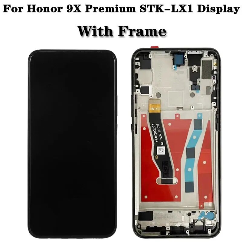 6,59-дюймовый IPS LCD-дисплей для Honor 9X, Honor 9X Premium, STK-LX1, ЖК-дисплей с рамкой, сенсорный экран, панель управления, зеленый.