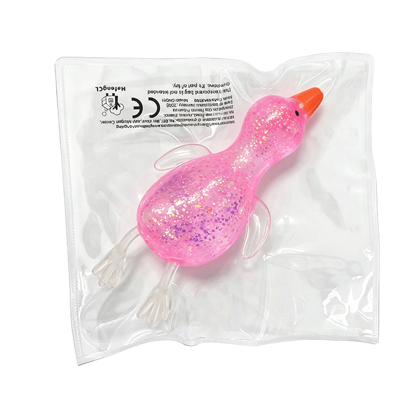 Мягкая игрушка-антистресс Glitter Duck Squishy, уточка из TPR, медленно восстанавливается, для снятия стресса, подарок для детей, цвет: розовый персик