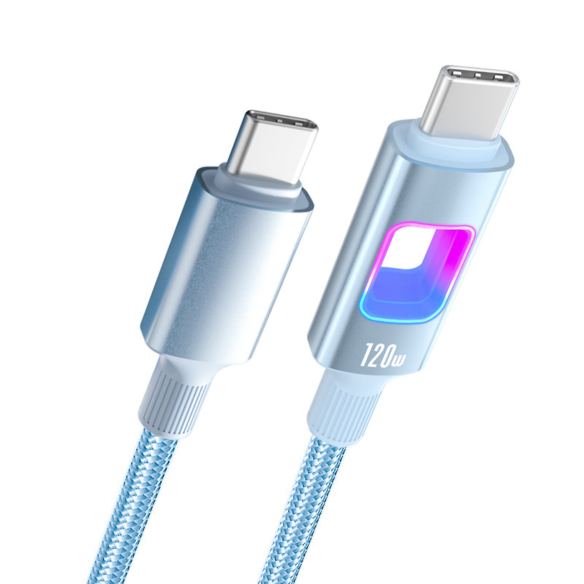 Кабель, 120 Вт, 6A, 2 м, для Apple, Huawei, синий, для зарядки и передачи данных