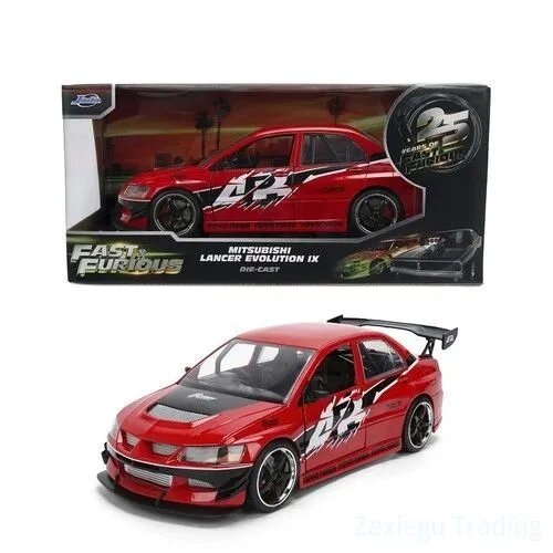 Машина JADA36208 1/24 SEAN'S MITSUBISHI LANCER EVO IX RED "FAST & FURIOUS 25 YEARS"
