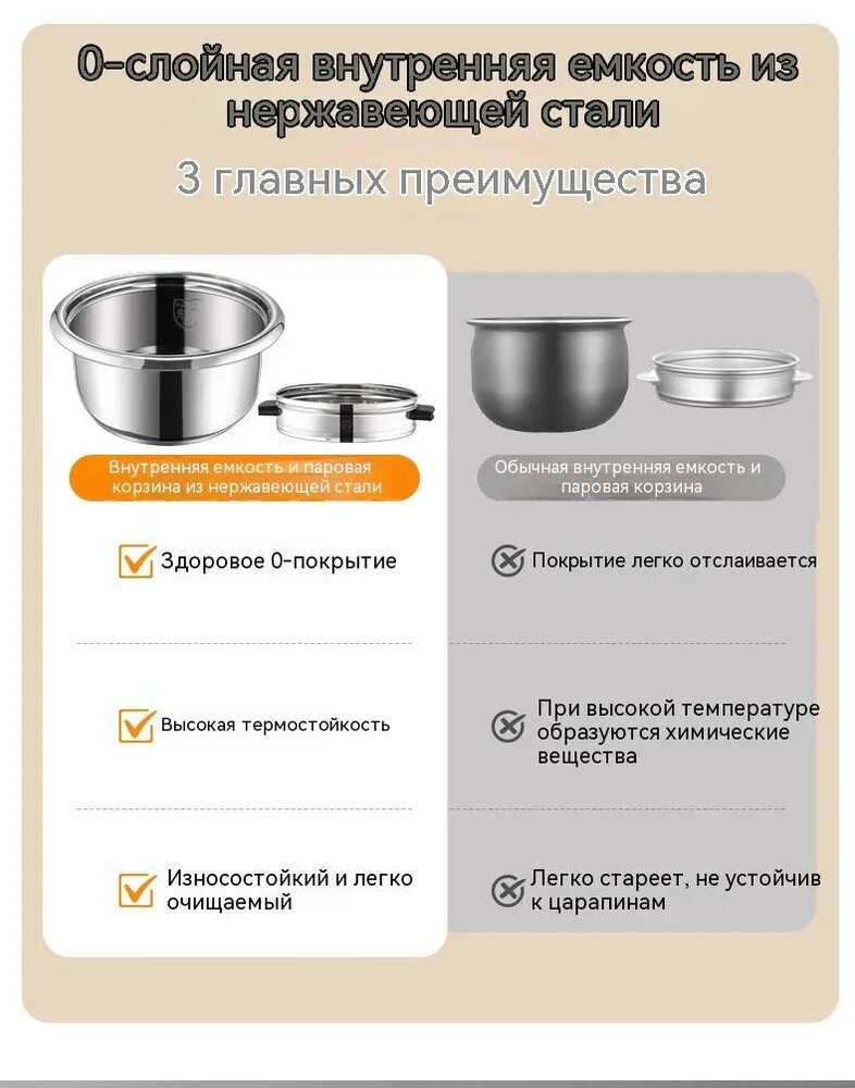 Мультиварка серого цвета с объёмом чаши 4 литра для приготовления блюд дома — фото 1