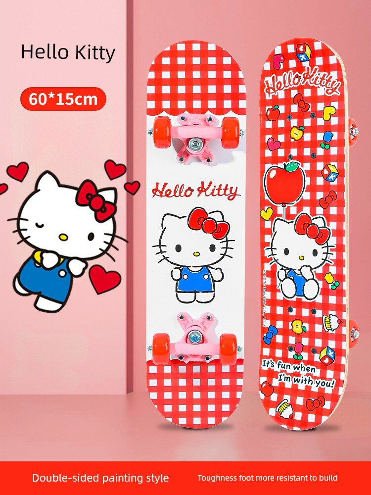 24-дюймовый детский самокат Hello Kitty для девочек 6-12 лет, 4-колесный начальный самокат новая модель 2026 года