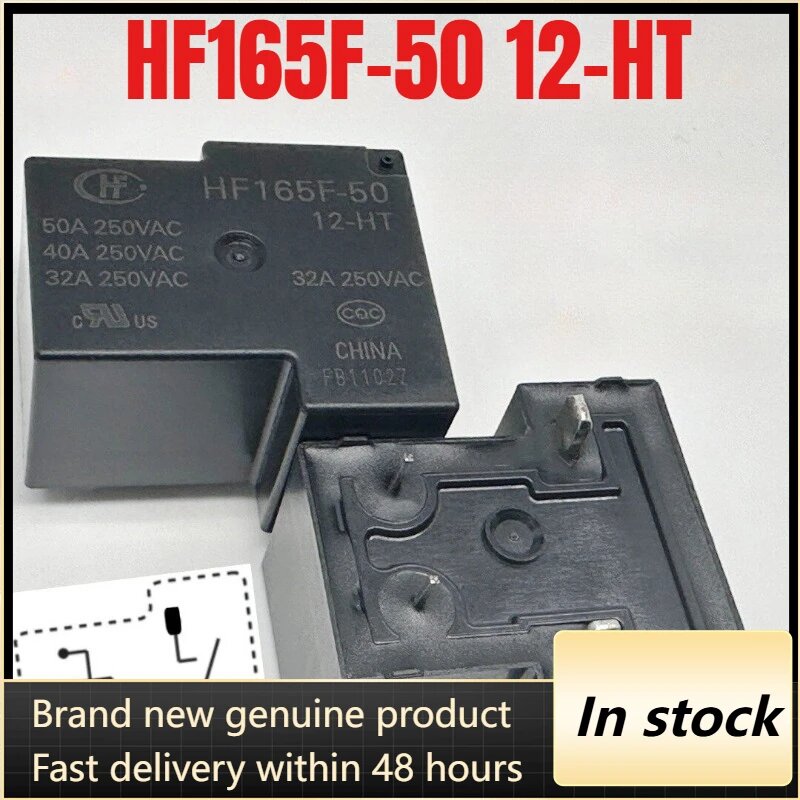 Реле HF165F-50 12-HT T90MA-12VDC 50A 4 контакта