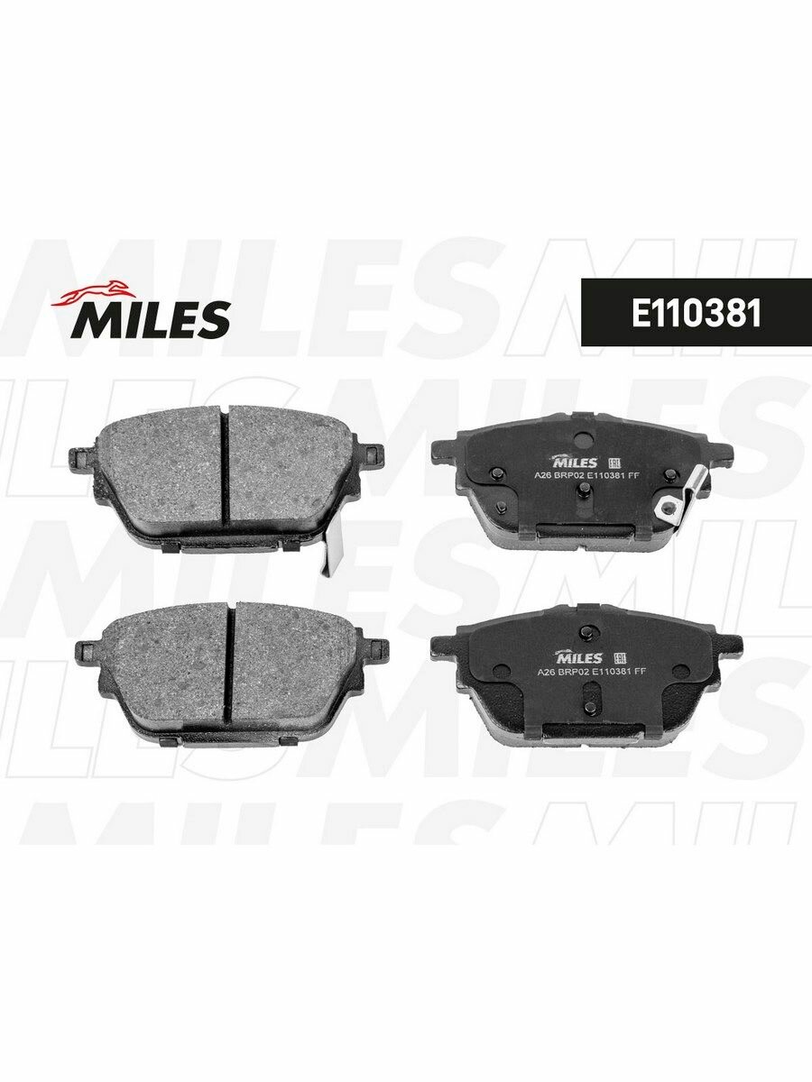 Колодки тормозные дисковые задние для а/м GAC GS8; GEELY Jiaji / Гак, Джили, MILES E110381