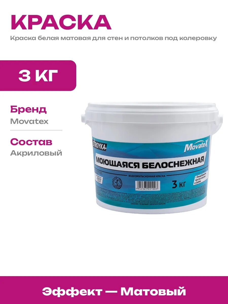 Краска для обоев под покраску матовая белая водоэмульсионная