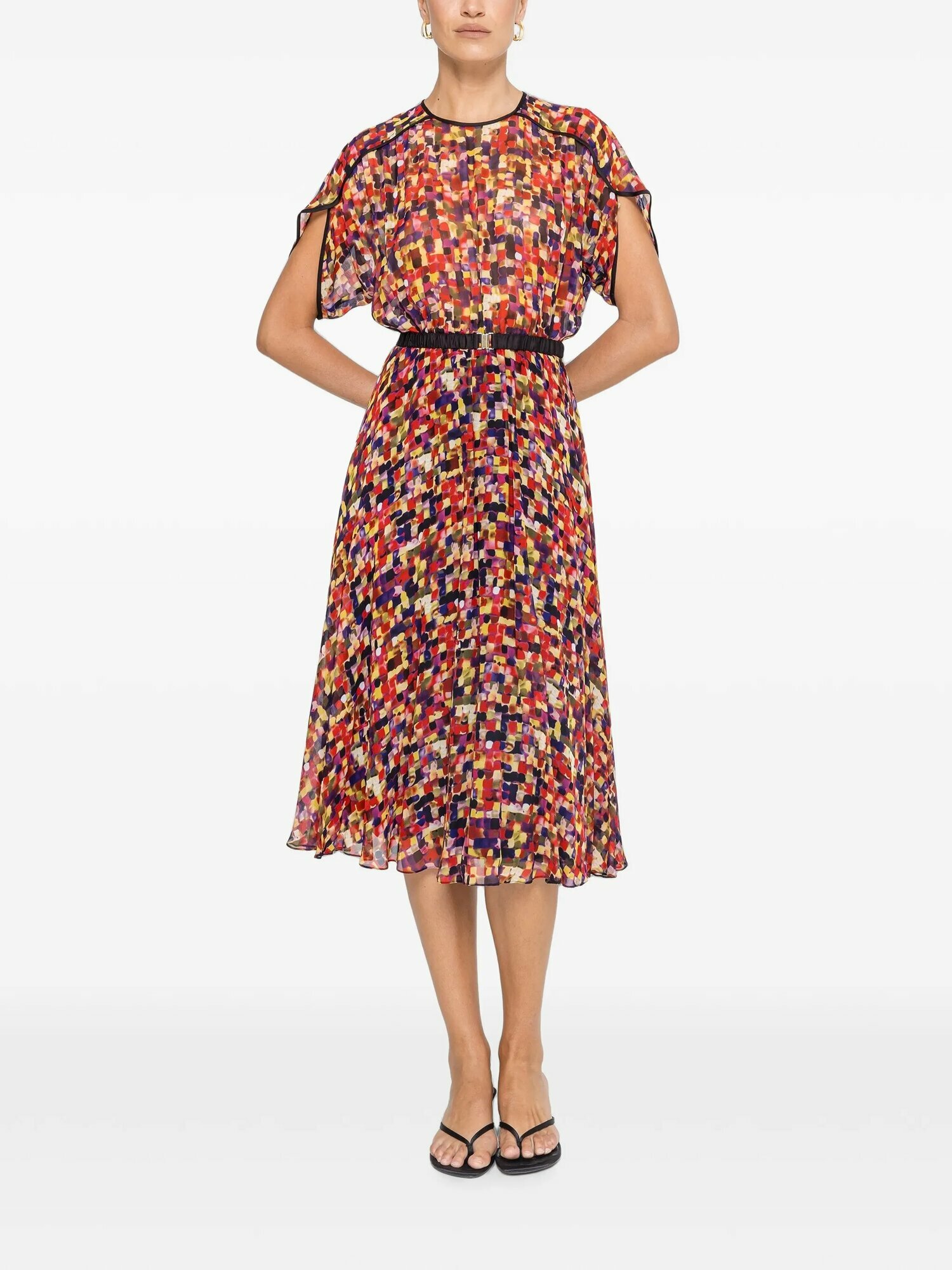 Платье Nissa Printed viscose midi dress, размер 44 — фото 1