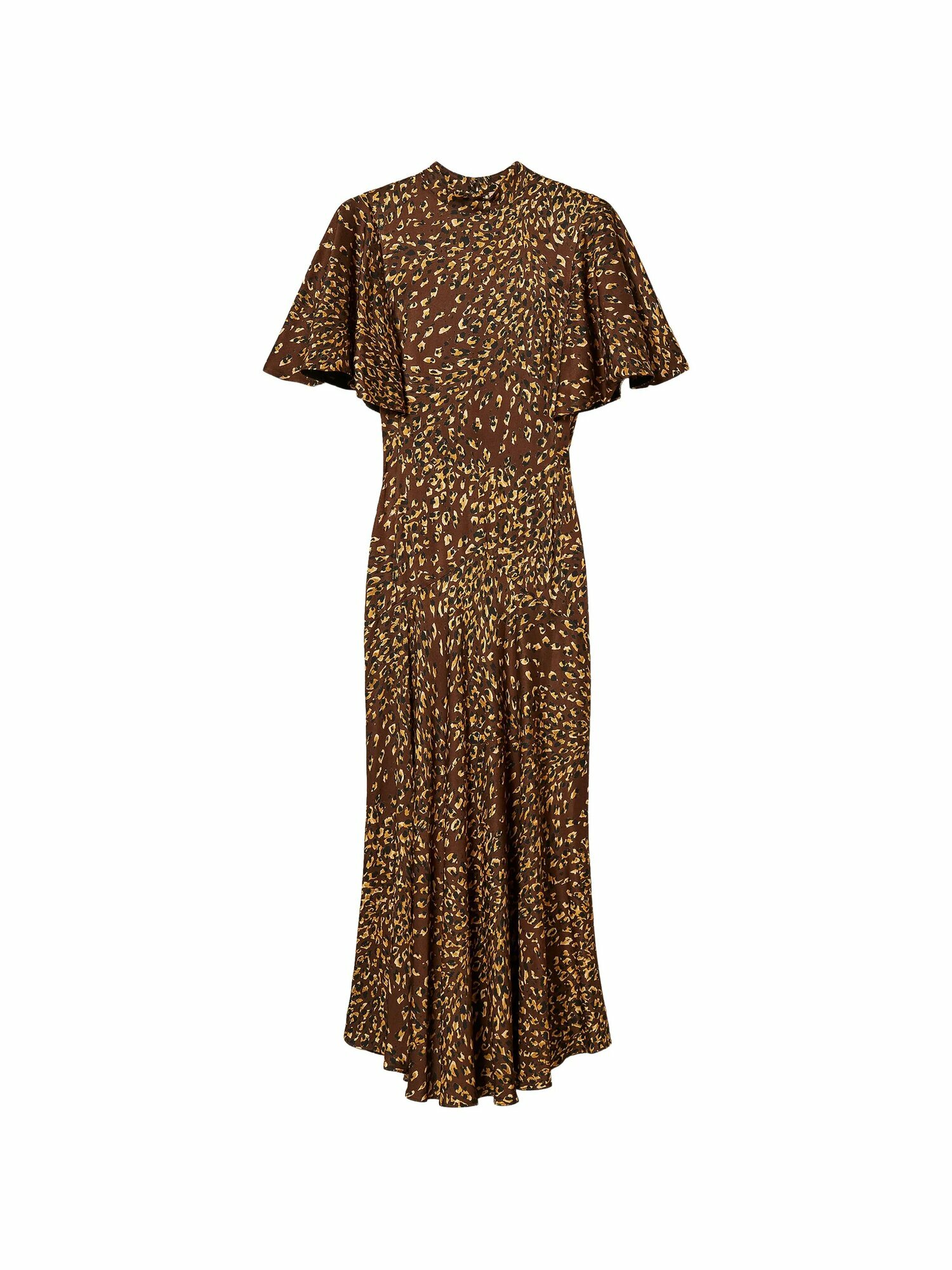 Платье Long animal print satin dress