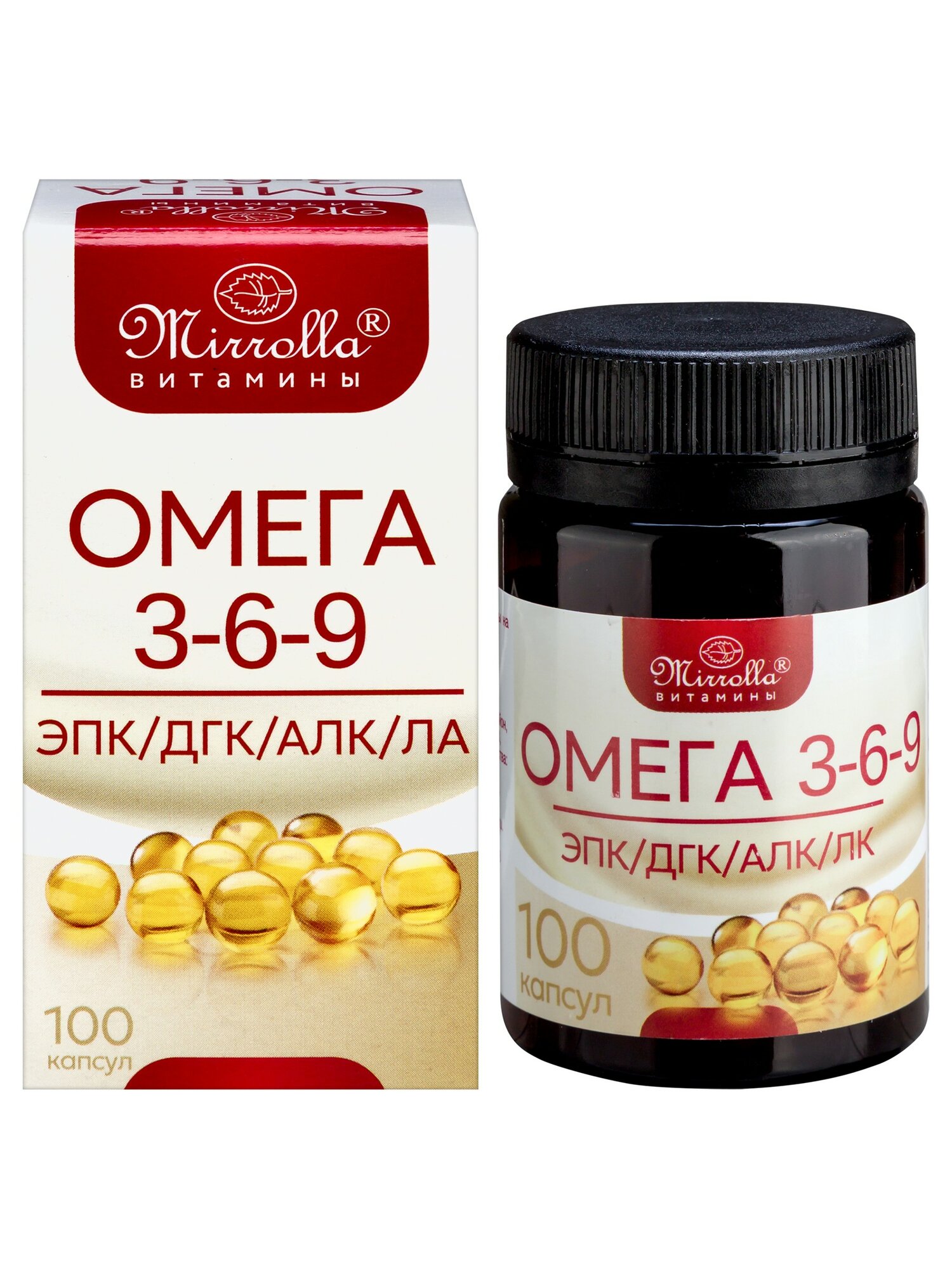 Омега 3-6-9 мирролла N100 капс ПО 370МГ — Капсулы массой 370мг - 100 шт в уп.