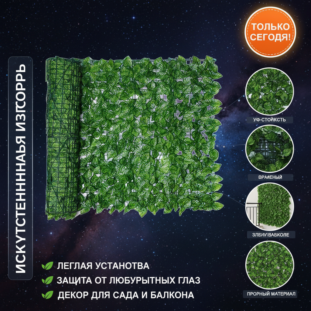 Искусственный листовой забор для уединения, рулонная стена, ландшафтный дизайн