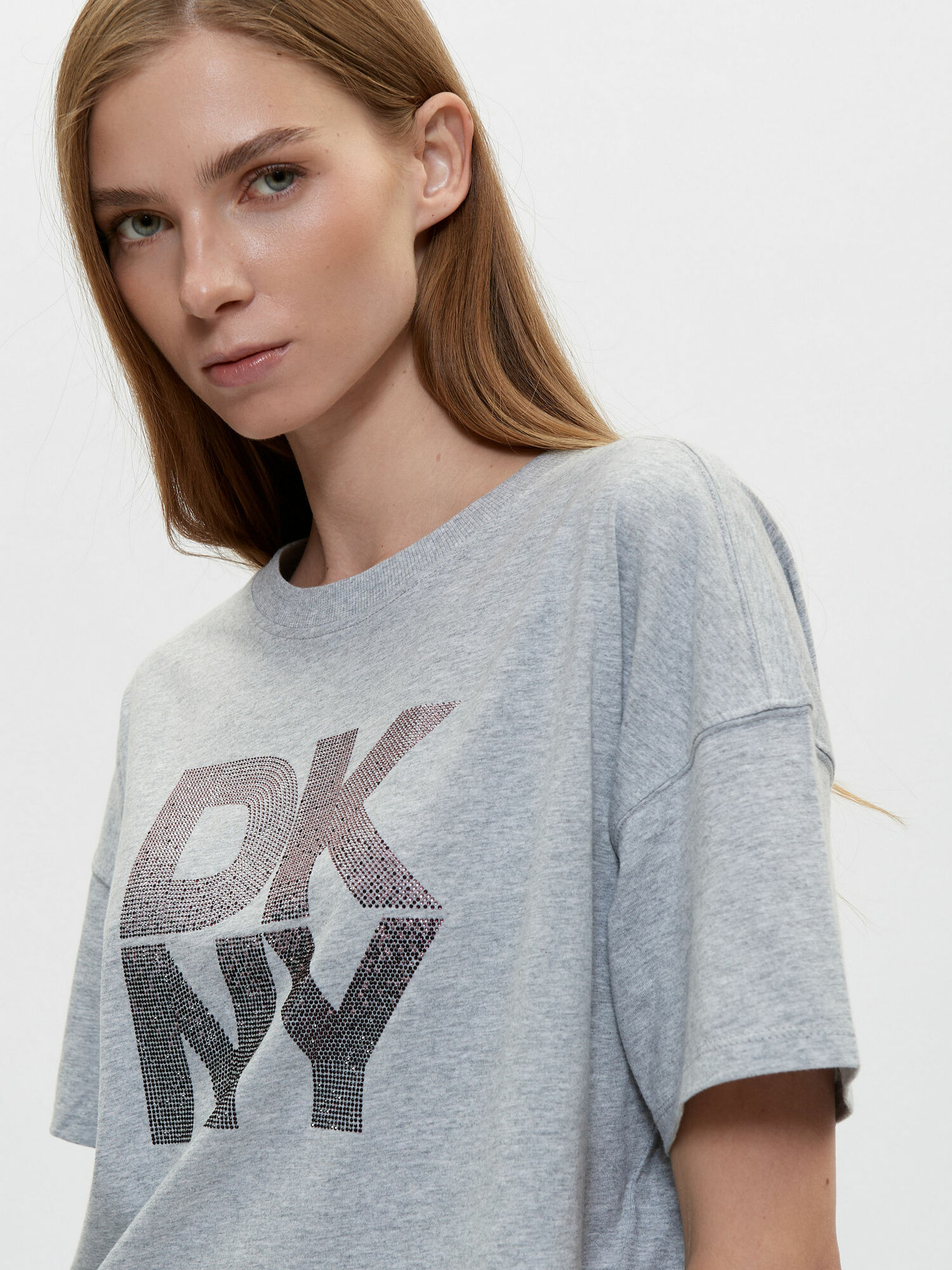 Футболка DKNY, размер XS, серый — фото 1