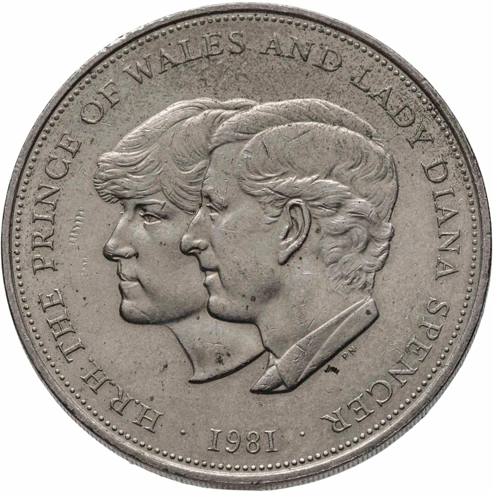 Великобритания 25 пенсов 1 крона 1981 "Свадьба принца Чарльза и леди Дианы", Мельхиор медь-никель, в сохранности XF-AU