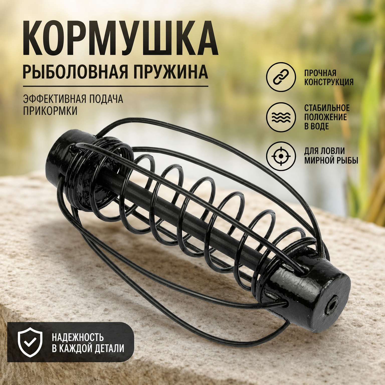 Кормушка Спираль (окрашенная, скользящая, металлическая, 35гр) 4штук/упак. (Цвет товара: серый.)